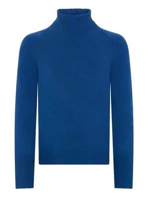 Fedeli Roll-neck Cashmere Sweater - Blue