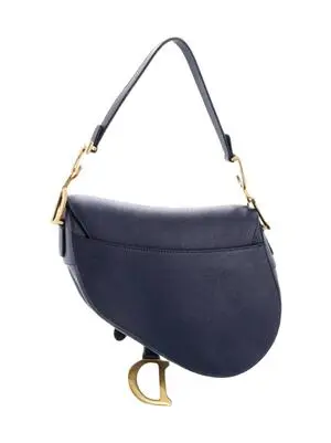Dior Saddle Handbag Leather Medium Shoulder Bag Blue