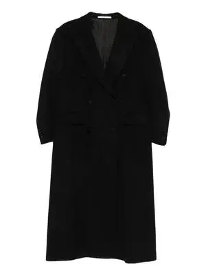 Tagliatore Double-breasted Peak-lapel Coat - Black