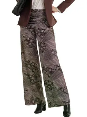 Malìparmi Mosaic-motif Palazzo Pants - Grey