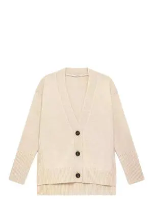 Malìparmi Ribbed-knit V-neck Cardigan - Neutrals