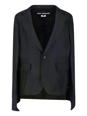 Junya Watanabe Pinstripe-pattern Cape-style Jacket - Grey