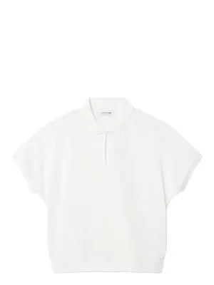 Lacoste Cut-out Scalloped Polo Shirt - White
