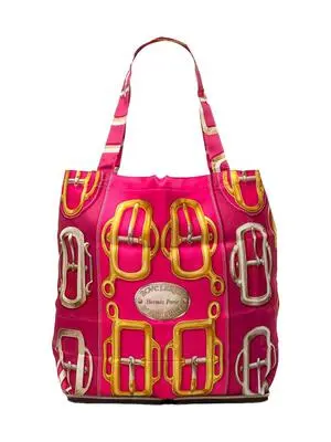Hermès 2009 Bouclerie D Attelage Silky Pop Tote Bag - Pink