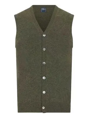 Fedeli Sleeveless Button-front Cardigan - Green