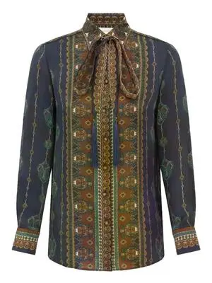 Zimmermann Paisley-print Pussy-bow Shirt - Blue