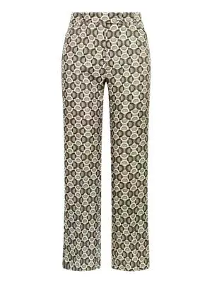 Malìparmi Orbit-print Chain-print Straight-leg Trousers - Grey