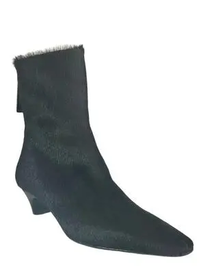 HALMANERA Fern16 Pony-hair Rear-zip Boots - Black
