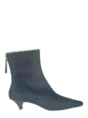 HALMANERA Fern16 Pony-hair Rear-zip Boots - Black
