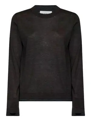 P.a.r.o.s.h Fine-knit Crew-neck Sweater - Brown