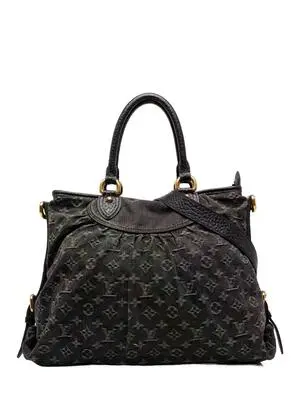 LOUIS VUITTON 2000-2026 Monogram Denim Neo Cabby Gm Satchel - Black
