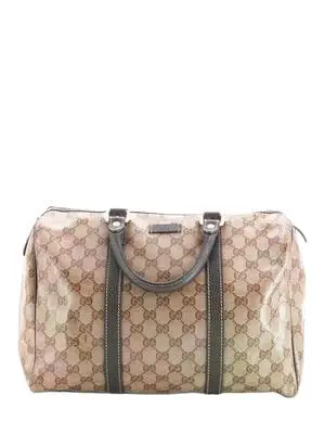Gucci Joy Boston Bag Gg Coated Canvas Medium Satchel - Brown
