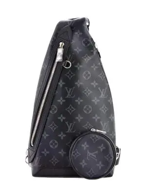 LOUIS VUITTON Duo Sling Bag Monogram Eclipse Canvas Crossbody Bag - Black