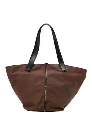 ALEXANDER SMITH Large Laurent Logo-tape Leather-trim Tote Bag - Brown