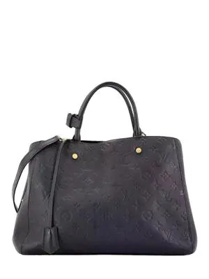 LOUIS VUITTON Montaigne Handbag Monogram Empreinte Leather Gm Tote Bag - Black