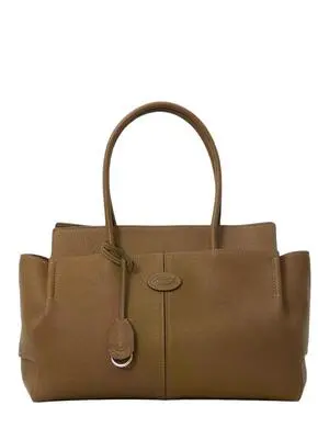 TOD'S Hammered Leather Tote Bag - Brown