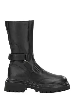 SUMMERY COPENHAGEN Buckle-strap Panelled Boots - Black