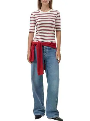 Closed Striped Short-sleeve T-shirt - White