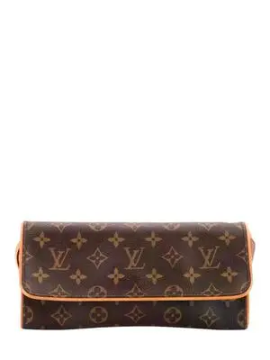 LOUIS VUITTON Twin Handbag Monogram Canvas Gm Crossbody Bag - Brown