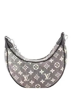 LOUIS VUITTON Loop Handbag Monogram Jacquard Denim Hobo Bag Metallic