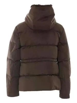 LOU ANDREA Fur-trimmed Hooded Puffer Jacket - Brown