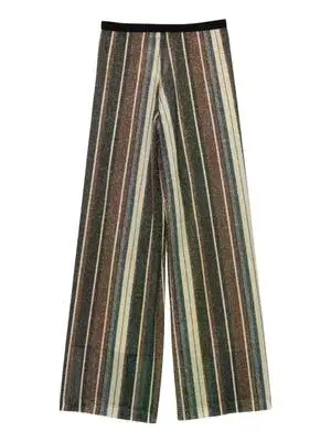 SIYU Zoe Stripe-print Wide-leg Trousers - Brown