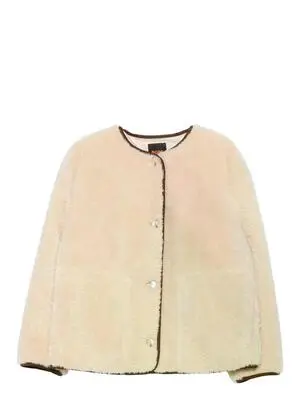 BOSS Contrast-trim Fleece Coat