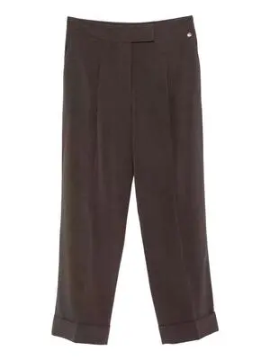 Liu Jo Pressed-crease Turn-up Trousers - Brown