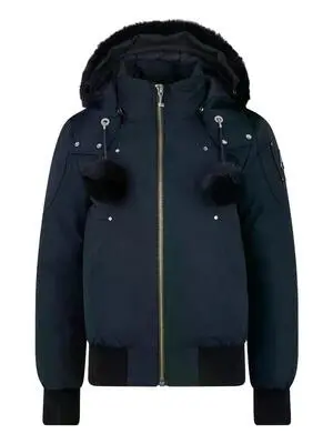 Moose Knuckles Debbie Shearling-trim Hooded Jacket Blue