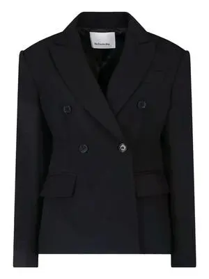 THE FRANKIE SHOP Doyer Cinched Double-breasted Blazer - Black