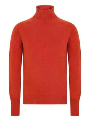 Fedeli High-neck Cashmere Sweater Orange