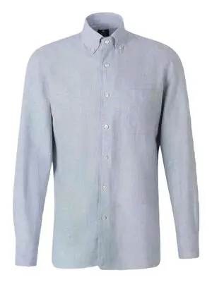 LUIGI BORRELLI Button-down Chest-pocket Shirt - Blue