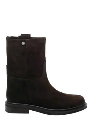 POEVE Liva Suede Ankle Boots - Brown