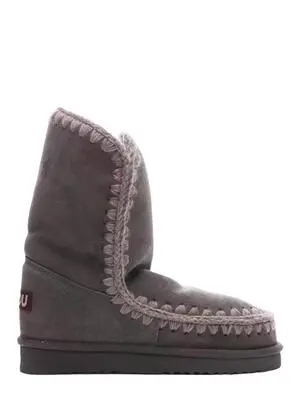 Mou Eskimo 24 Crochet-trim Sheepskin Boots - Grey