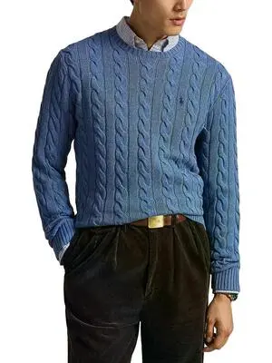POLO RALPH LAUREN Cable-knit Embroidered-logo Sweater
