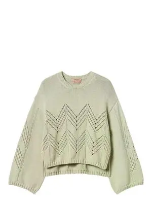 TWINSET Wool-blend Jumper With Chevron Pattern - Green