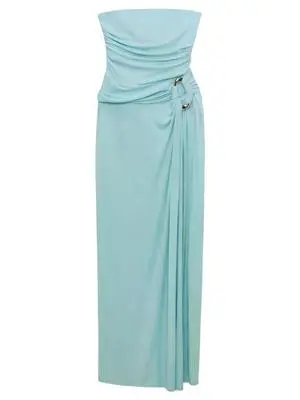 Simkhai Emma Strapless Bustier Bodycon Maxi Gown Blue