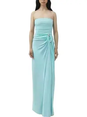Simkhai Emma Strapless Bustier Bodycon Maxi Gown - Blue