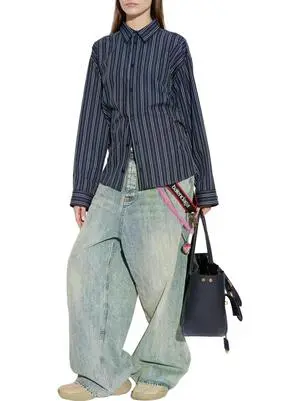 Balenciaga Striped Button-down Shirt - Blue
