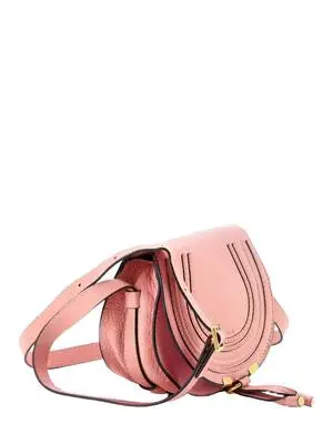 Chloé Marcie Leather Small Crossbody Bag Pink