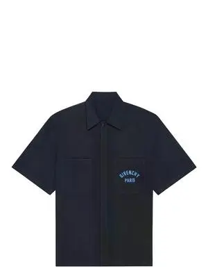 Givenchy Shirt In Cotton Twill With Paris Patch Pocket - Blue