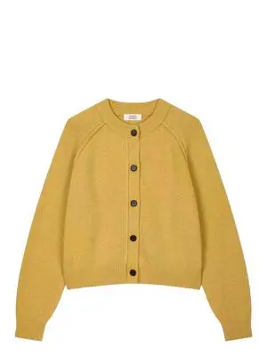 STUDIO TOMBOY Raglan-sleeve Button-up Cardigan - Yellow