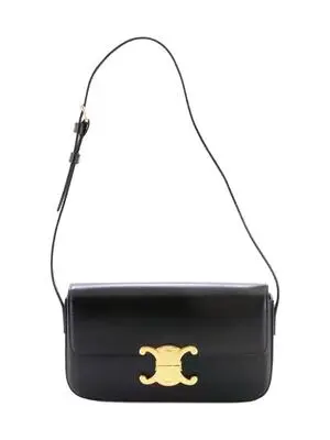 Celine Triomphe East-west Smooth Calfskin Shoulder Bag - Black