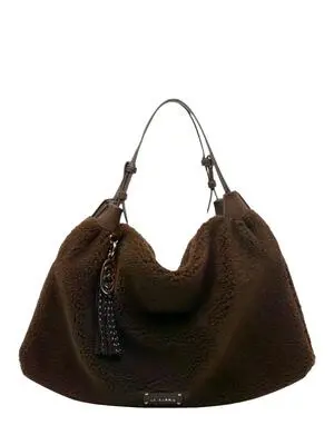 LA CARRIE Teddy Logo-plaque Shoulder Bag Brown