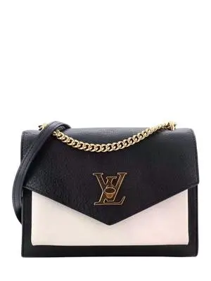 LOUIS VUITTON Mylockme Handbag Leather Bb Crossbody Bag Black