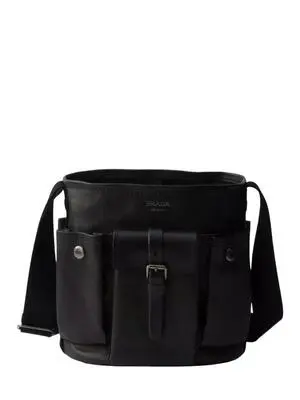 Prada Route Leather Mini-bucket Bag - Black