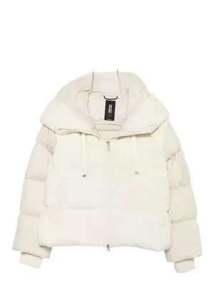 BOMBOOGIE Corduroy-panelled Puffer Jacket - Neutrals