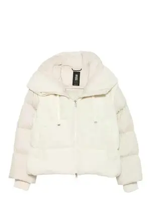 BOMBOOGIE Corduroy-panelled Puffer Jacket - Neutrals