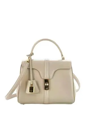 Celine 16 Top Handle Bag Smooth Calfskin Small Satchel - Neutrals