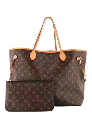 LOUIS VUITTON Neverfull Nm Monogram Canvas Gm Tote Bag Brown